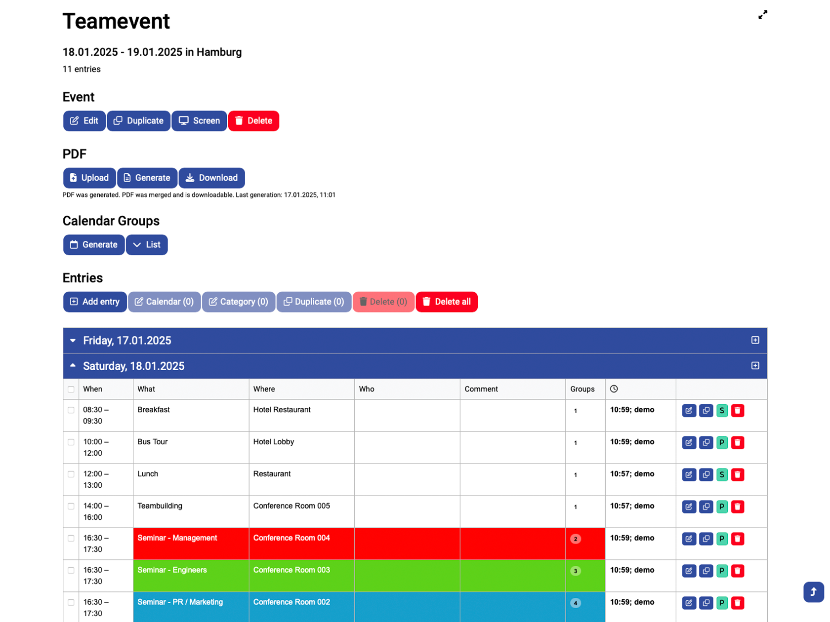 Teamschedule.online | Collaborative Event Planning Tool